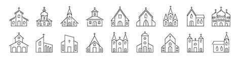 Premium Vector Church Icon Set Religion Icon Set