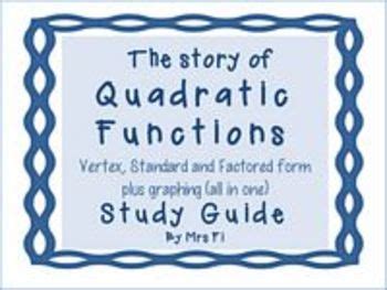 Quadratic Functions Mid Chapter Study Guide By Imagine You Love Algebra