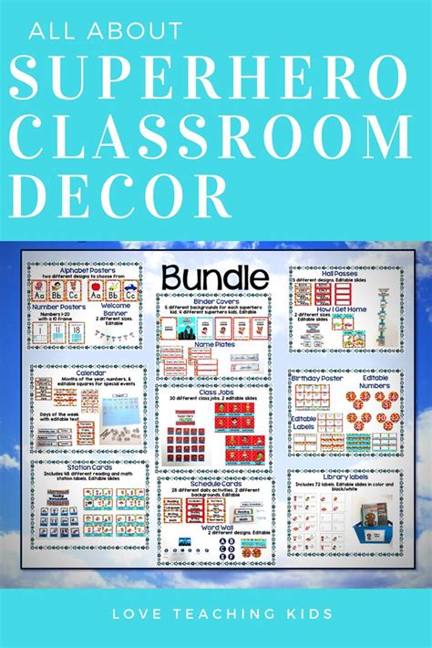 Superhero Classroom Decor Bundle Editable Fun Classroom Activities
