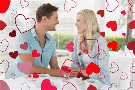 Composite Image Of Cute Valentines Couple Stock Illustration