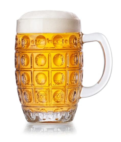 Premium Photo Mug With Lager Beer And Foam Isolated On White Background