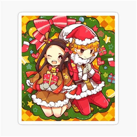 Nezuko X Zenitsu Sticker Pfp Matching Pfp Anime Christmas Anime Chibi Anime Demon