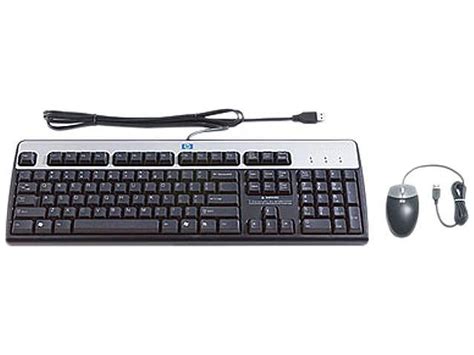 HP 631341 B21 Black USB Wired USB BFR PVC US Keyboard Mouse Kit Walmart Com