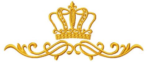 Crown And Floral Pattern Machine Embroidery Design Etsy
