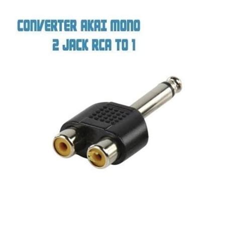 Jual Sambungan Soket 2 RCA To Jack Akai Mic Mono Jack Cabang Rca To