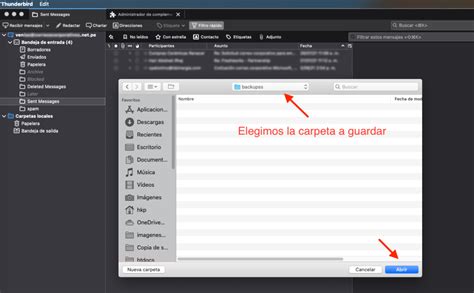 Cómo hacer backup exportar correos Thunderbird