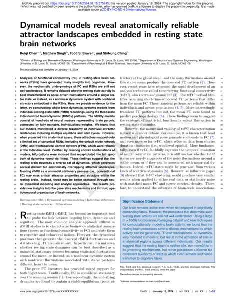 Pdf Dynamical Models Reveal Anatomically Reliable Attractor Landscapes Embedded In Resting