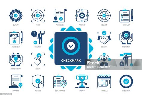 Checkmark Solid Icon Set Stock Illustration Download Image Now