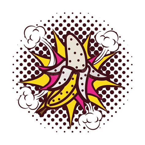 Fresh Fruit Banana With Splash Pop Art Style Stock Vector Illustration Of Tropical Food