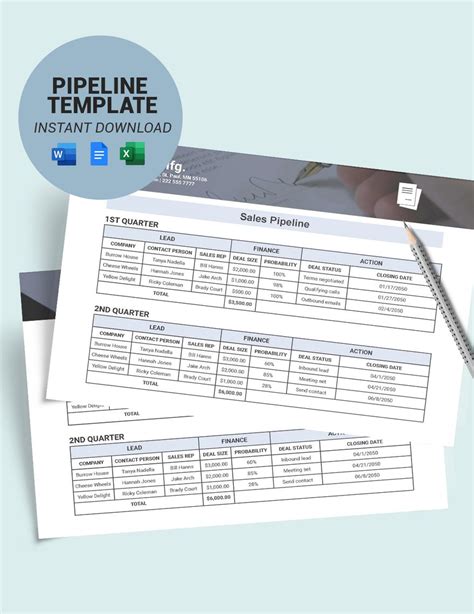 Free Pipeline Template Google Docs Excel Word Template Net
