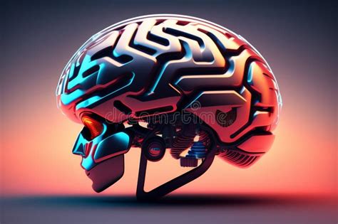 Human Brain A Computer Generated Humanoid Fictional Cyber Girl With A Neural Network Thinks Copy