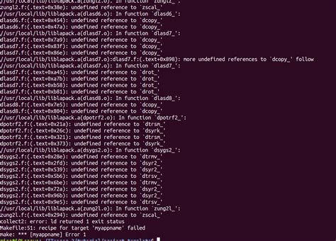 Undefined Reference To `zscal When Using Lapack Compilation Linking