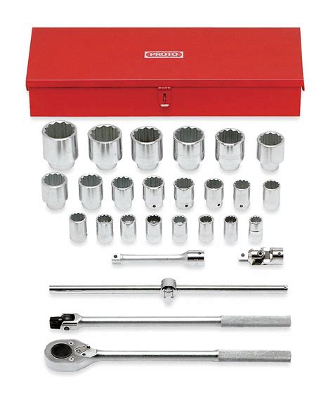 Proto 3 4 In Drive Size 28 Pieces Socket Wrench Set 1af29 J55202