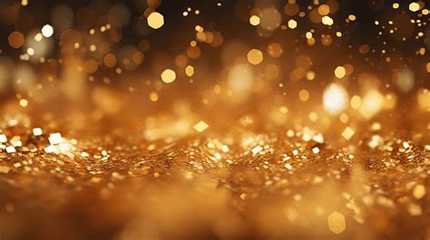 Gold Glittering Stars Dust And Bokeh Background Abstract Christmas Glow