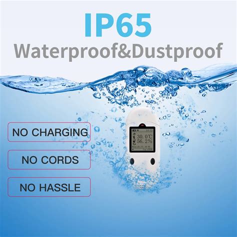 IP65 Temperature Data Logger With Temperature PDF Reports Temperature Humidity Logger And