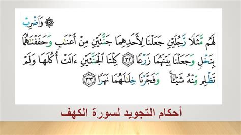 شرح احكام التجويد لسورة الكهف من الاية رقم 32 إلى 38 Youtube