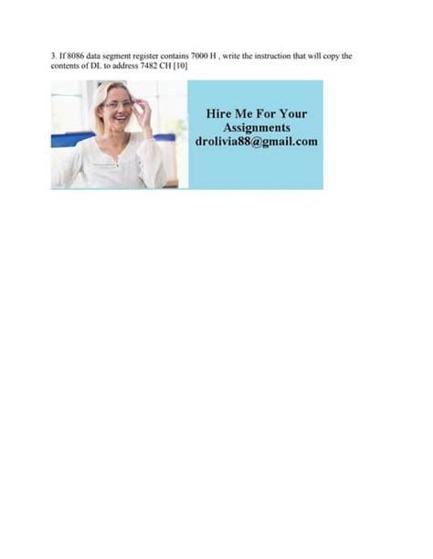 3 If 8086 Data Segment Register Contains 7000h Write The Instructionpdf