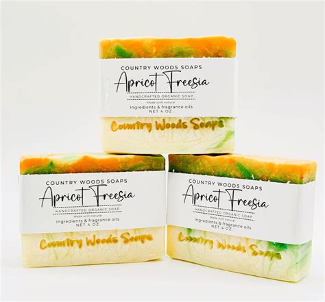 Apricot Freesia Scented Soap Handmade Soap Cold Process Soap Shea
