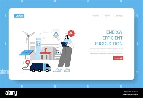 Energy Efficient Production Concept Modern Factory Integrating Renewable Energy With A