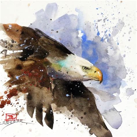 Bald Eagle Painting Watercolor Print By Dean Crouser Etsy