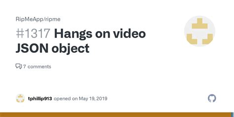 Hangs on video JSON object · Issue #1317 · RipMeApp/ripme · GitHub