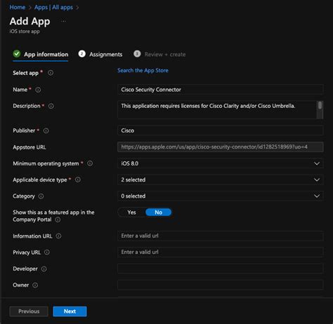 How To Deploy Cisco Security Connector Via Intune Csc Ios Cisco