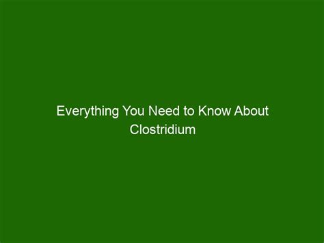 Everything You Need To Know About Clostridium Difficile Infection