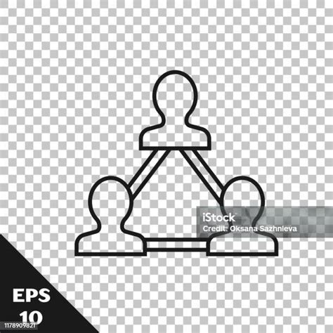 검은선 프로젝트 팀 기본 아이콘이 투명 한 배경에 격리 되었습니다 비즈니스 분석 및 계획 컨설팅 팀 워크 프로젝트 관리 개발자 벡터 일러스트레이션 개념에 대한 스톡 벡터