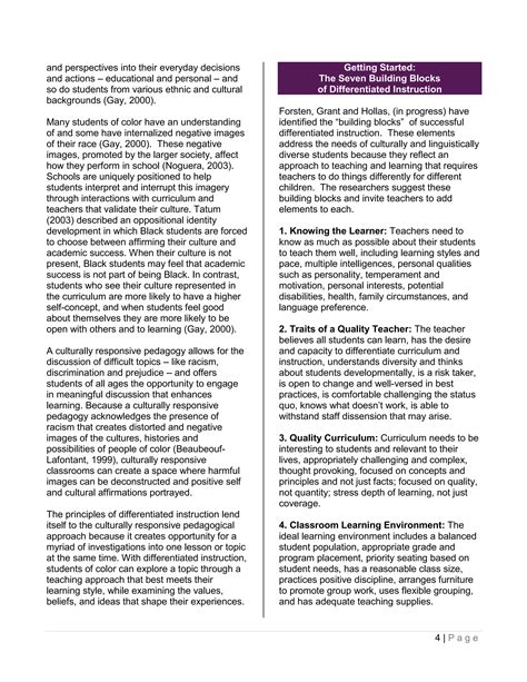 1 Culturally Responsive Differentiated Instructional Strategies Pdf Special Education