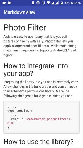 GitHub Mukeshsolanki MarkdownView Android Markdown Lets You Easily