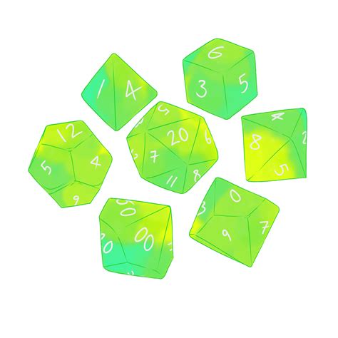 Dice Glow Green By Mia Sundby Art Dnd Dice Sticker Miascellaneous