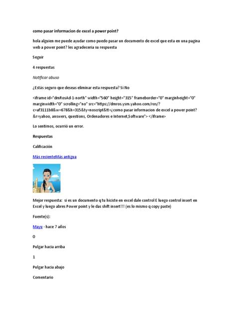 Como Pasar Informacion De Excel A Power Point Pdf