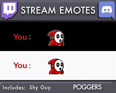 Shy Guy Poggers Twitchdiscord Stream Emote Digital Etsy