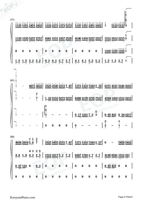 Flower Dance Piano Four Hands Numbered Musical Notation Preview Eop