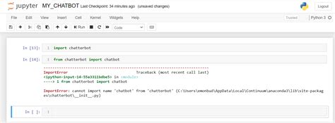 importerror cannot import name chatbot · issue 1380 · gunthercox