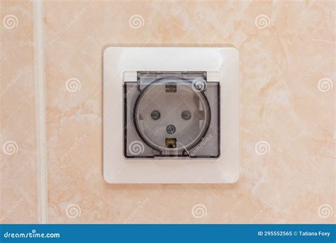 Socket For Two Pin Plug With Cover Stock Image Image Of Protection Indoor