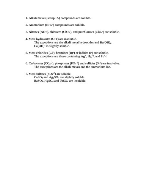 Rules Of Solubility Pdf Technology And Engineering