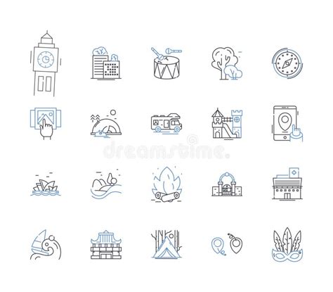 Itinerary Designer Line Icons Collection Planning Travel Adventure