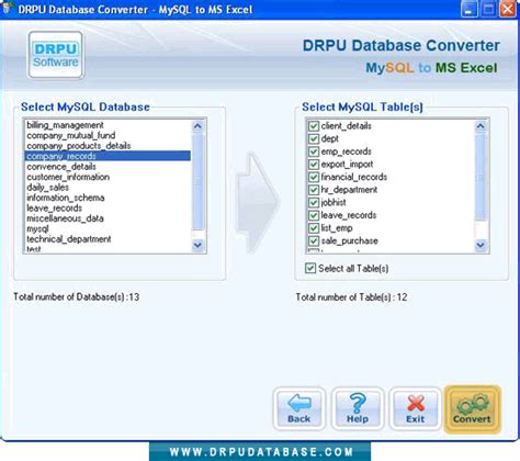 Drpu Conversion Software Mysql To Ms Excel Screenshots Database Converter