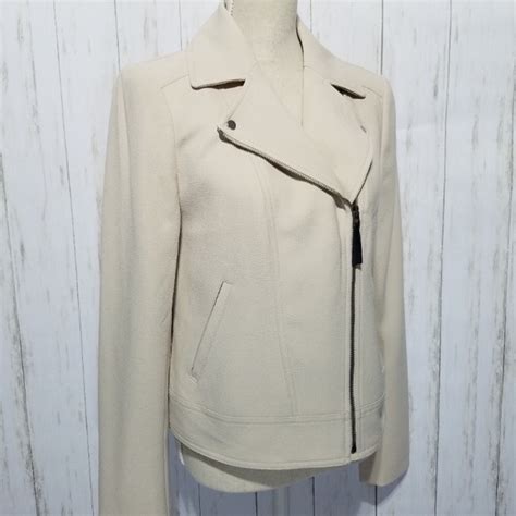 Ann Taylor Jackets And Coats Anne Taylor Cream Moto Jacket Poshmark
