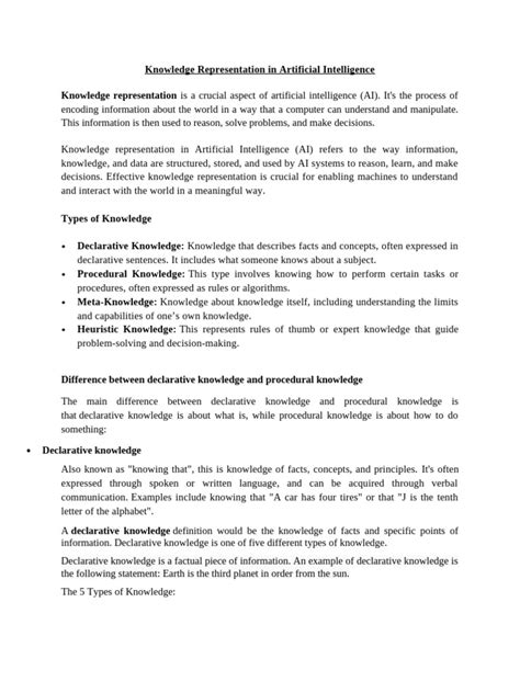 Knowledge Representation Pdf