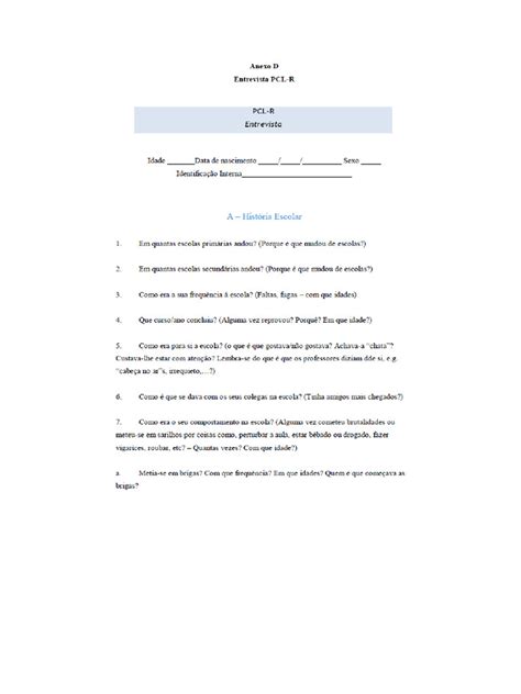 Pcl R Questionário Pdf