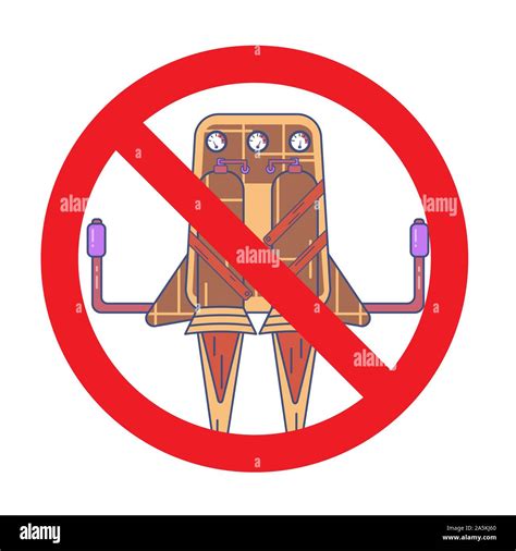 Colored Jetpack Drawn In Flat Style Isolated On A White Background In