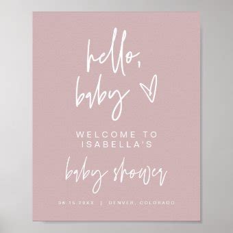 Marlo Boho Dusty Rose Baby Shower Welcome Poster Zazzle
