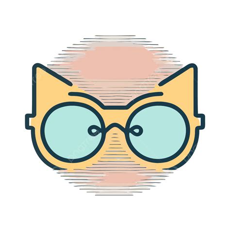 An Illustration Of A Cat Wearing Glasses Vector A Lineal Icon