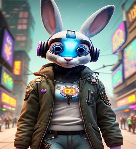 Premium Ai Image Cyberpunk Bunny