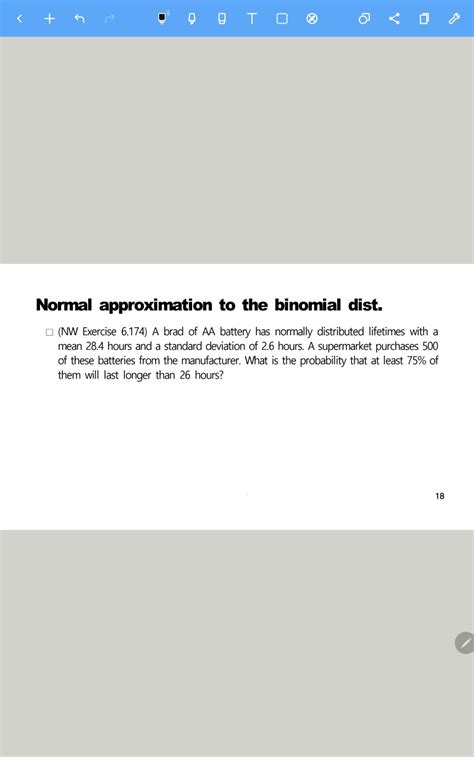 Solved Normal Approximation To The Binomial Dist Nw