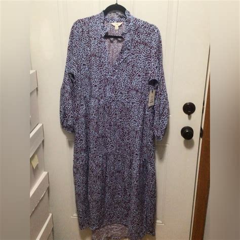 Terra And Sky Dresses Nwt Terra Sky Long Sleeve Printed Midi Dress