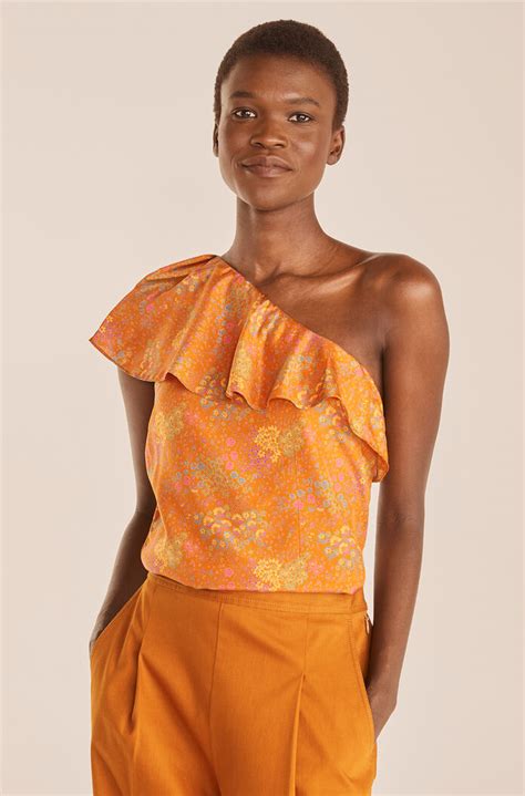 Isabelle Top Isabelle Fleur Burnt Orange Combo Rebecca Taylor