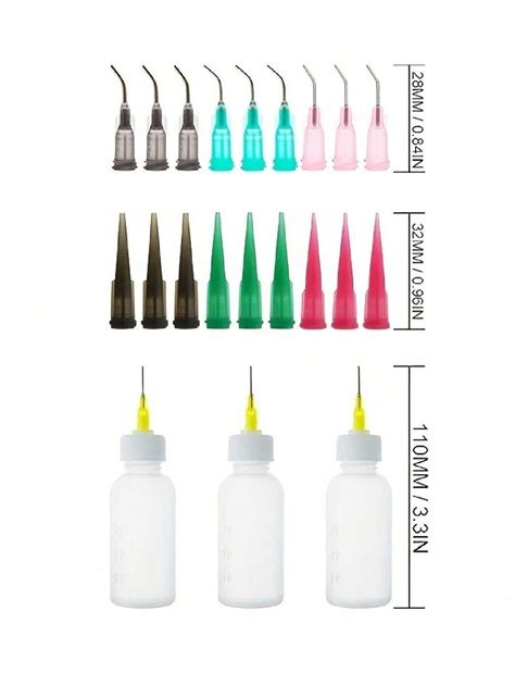 Precision Needle Tip Glue Applicator Bottle With Bent Needle Tip And